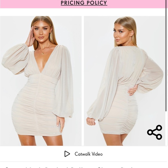 PrettyLittleThing | Dresses | Brand New With Tag Cream Mesh Dress From ...